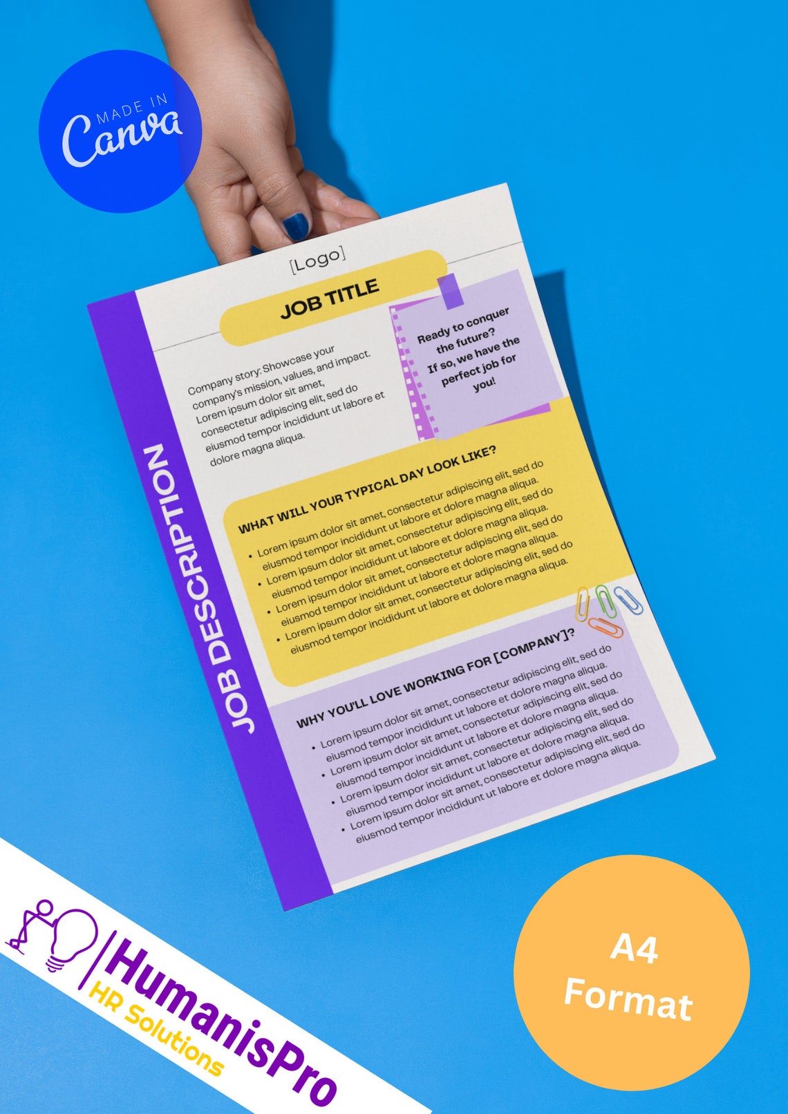 Modern Job Description 2024 Canva Template / HR Recruitment Hiring ...