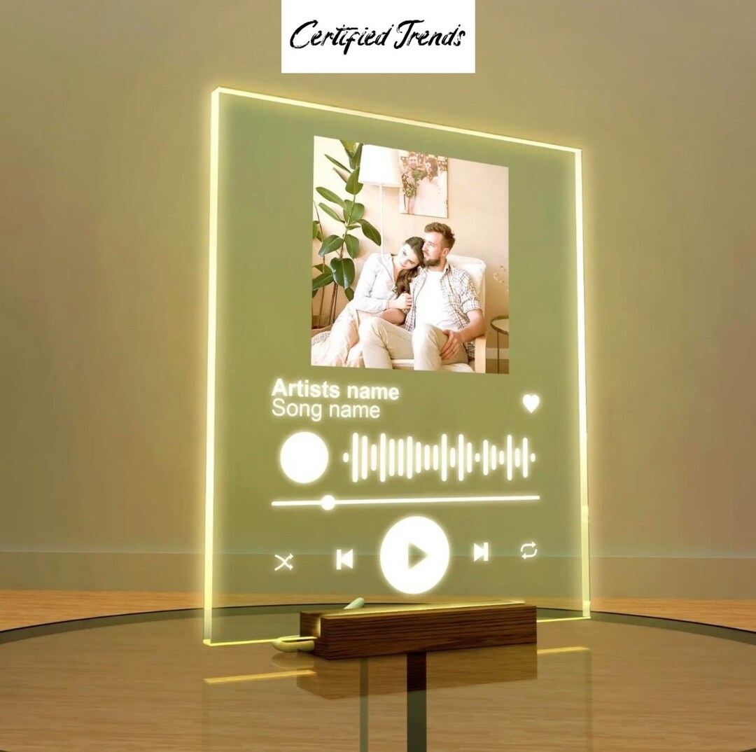 Cute Personalized Song Plaque for Him/her/bestfriend/family acrylic Spotify Song Cover Plaque ...