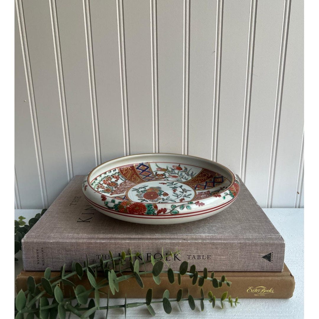 Vintage Japanese Red Floral Decorative Bowl | Asian Porcelain ...