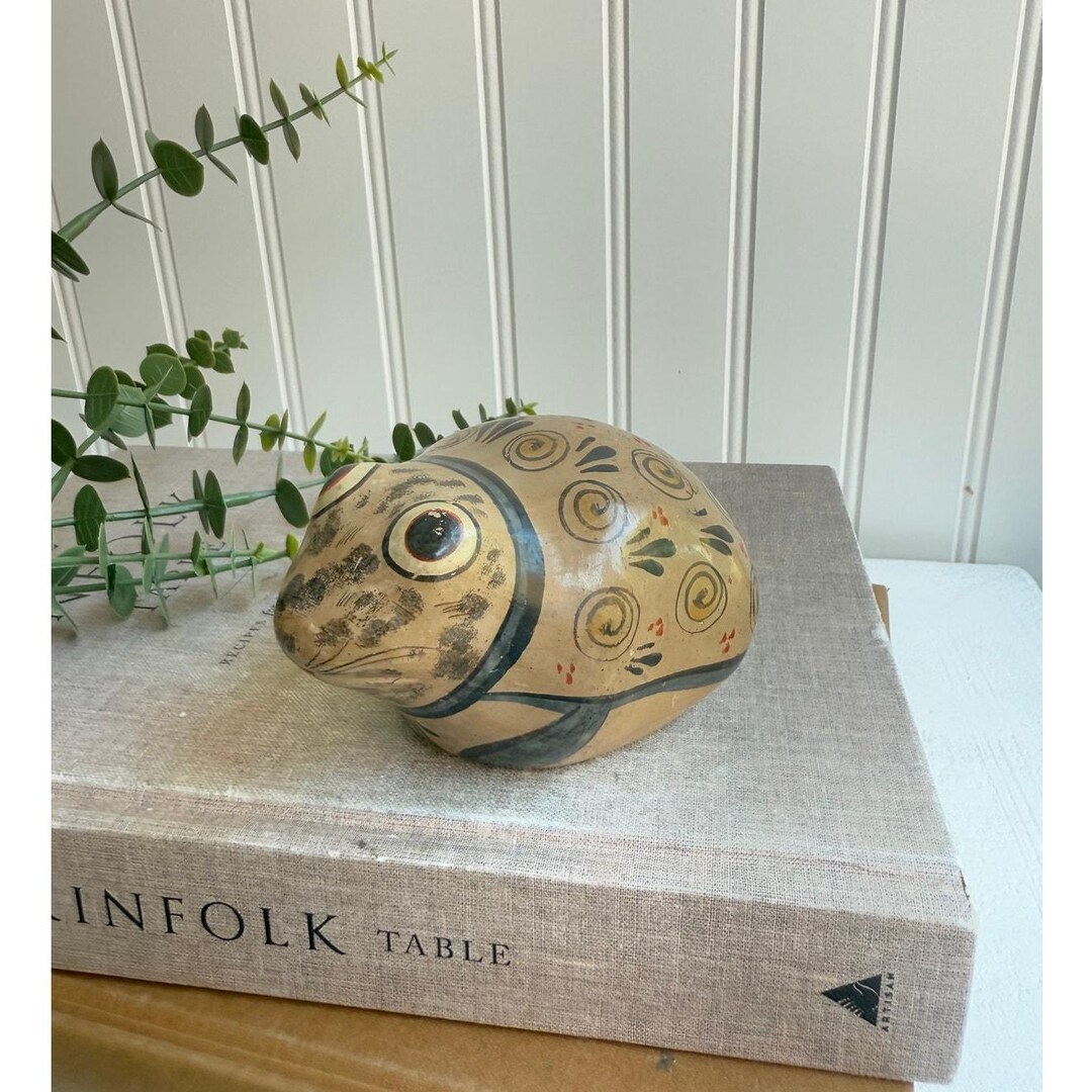 Vintage Mexican Tonala Pottery Frog Figurine | Folk Art Painted | Cool ...