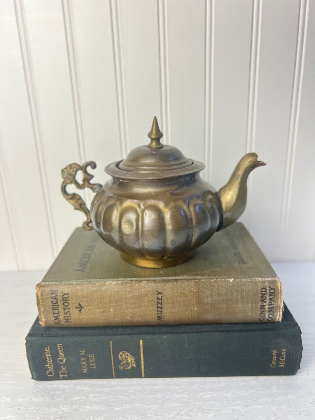 Vintage Ornate Solid Brass Small Teapot 4 Decorative Teapot Rustic ...
