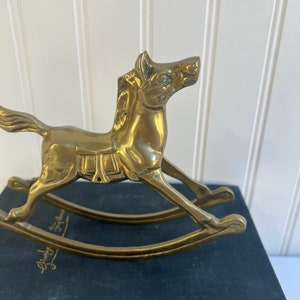 Vintage Solid Brass Rocking Horse Pony Figurine Equestrian Decor - Etsy