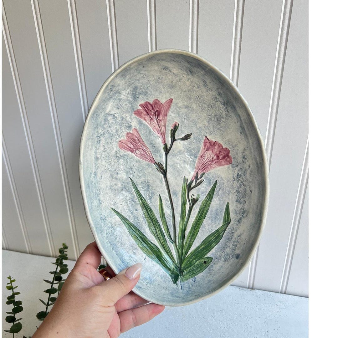 Vintage Salt Marsh Pottery Decorative Floral Bowl Dish Wall Hanging ...