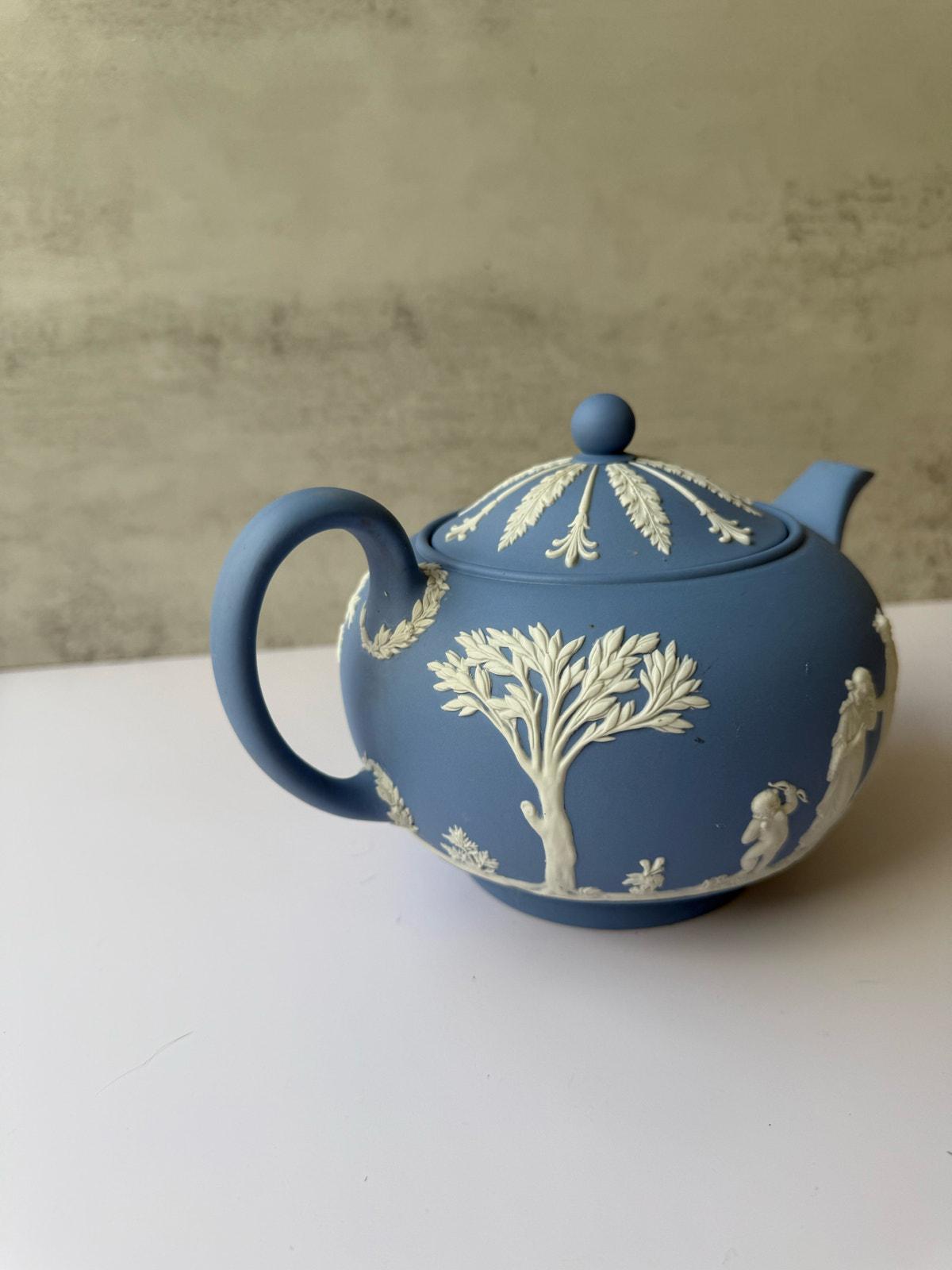 Vintage Wedgwood England Pale Blue Jasperware Teapot | Sacrifice ...