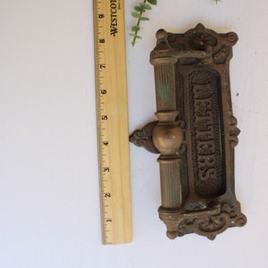 Victorian Letter Slot Antique Cast Iron Mail Slot With Handle Victorian ...