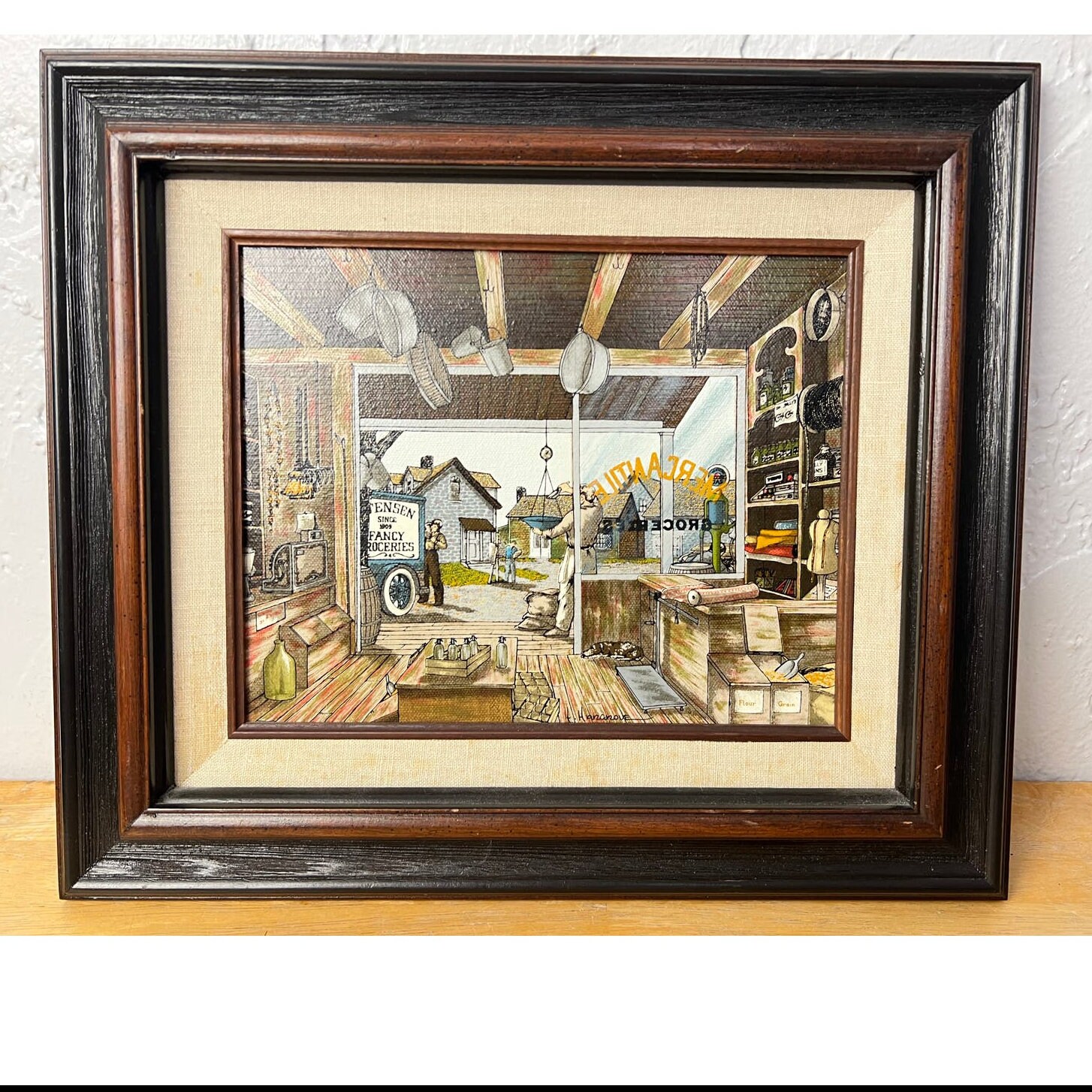 H. Hargrove Oil Painting General Store Groceries Signed Original ...