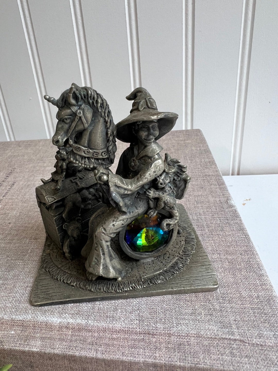 Myth & Magic Tudor Mint Pewter Wizard With Unicorn Figurine | 3154 "the ...