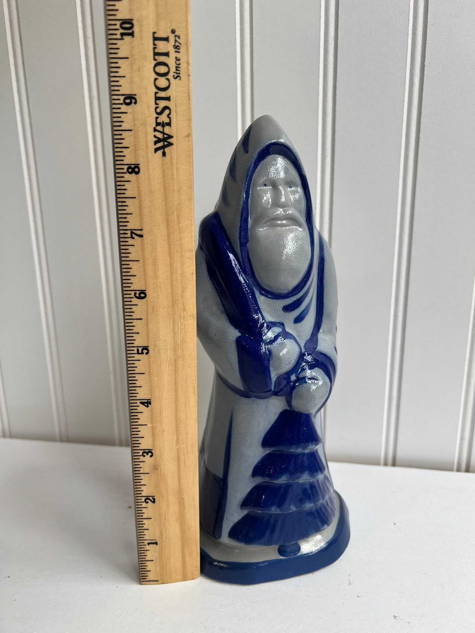 Eldreth Pottery Salt Glazed Santa Figurine Claus 1991 Holding Christmas ...