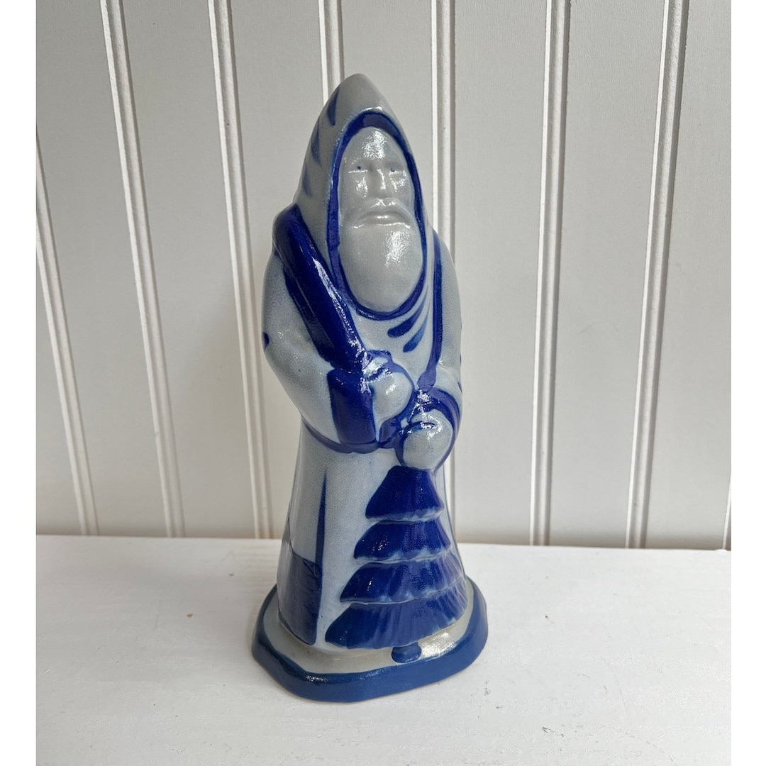 Eldreth Pottery Salt Glazed Santa Figurine Claus 1991 Holding Christmas ...