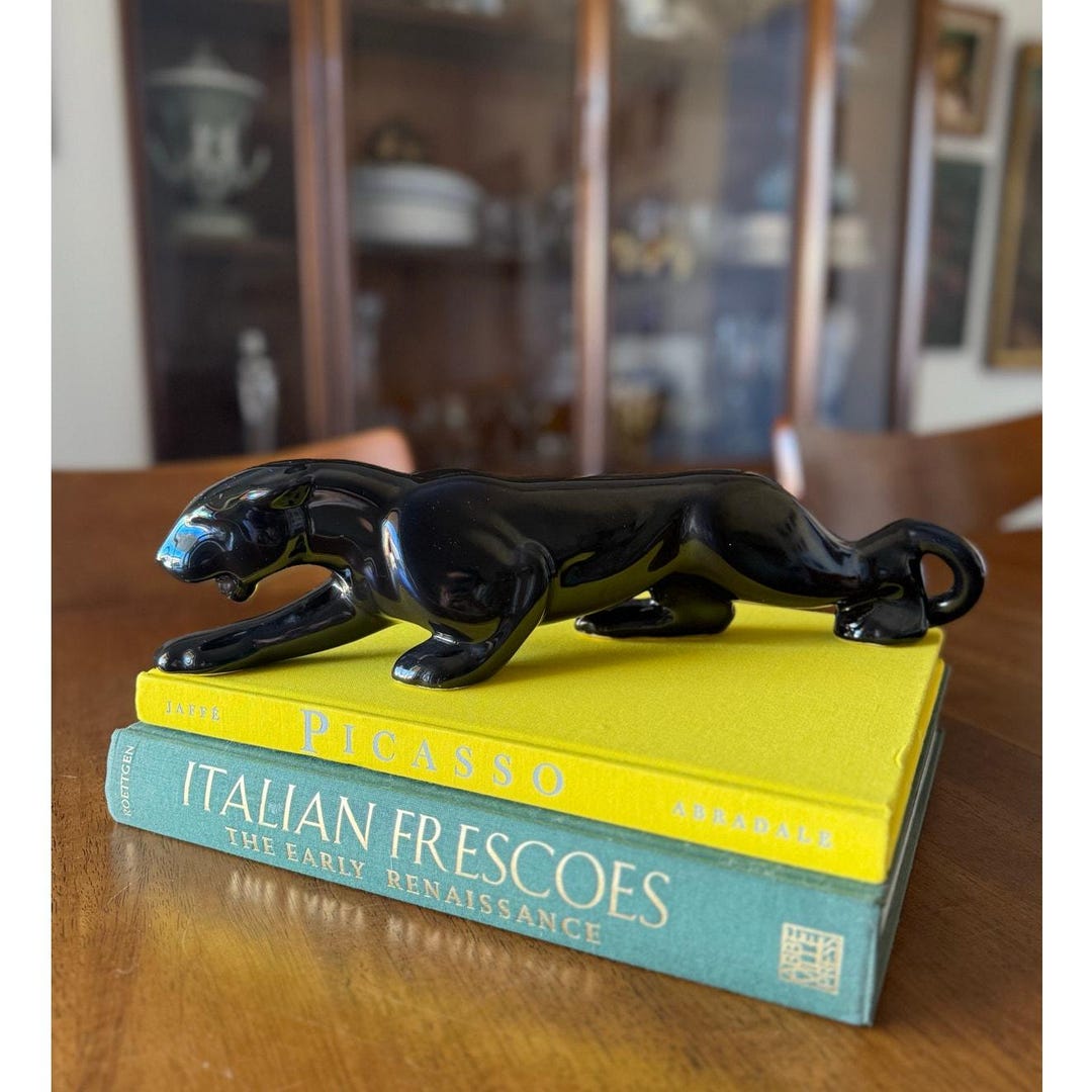Vintage Royal Haeger Panther Sculpture | 15" Ceramic Art Deco Figurine ...