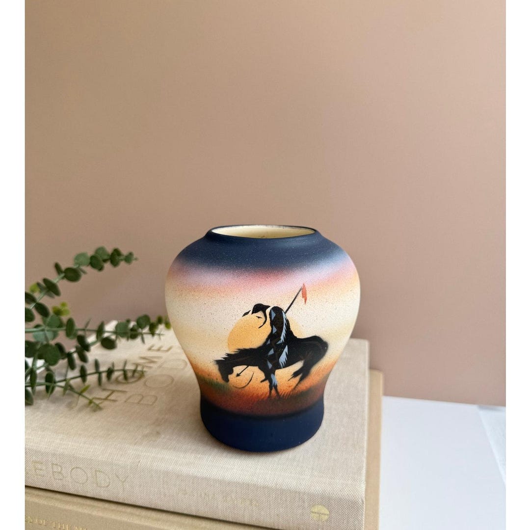 Cedar Mesa Pottery End of the Trail Vase | Native American Style Art ...