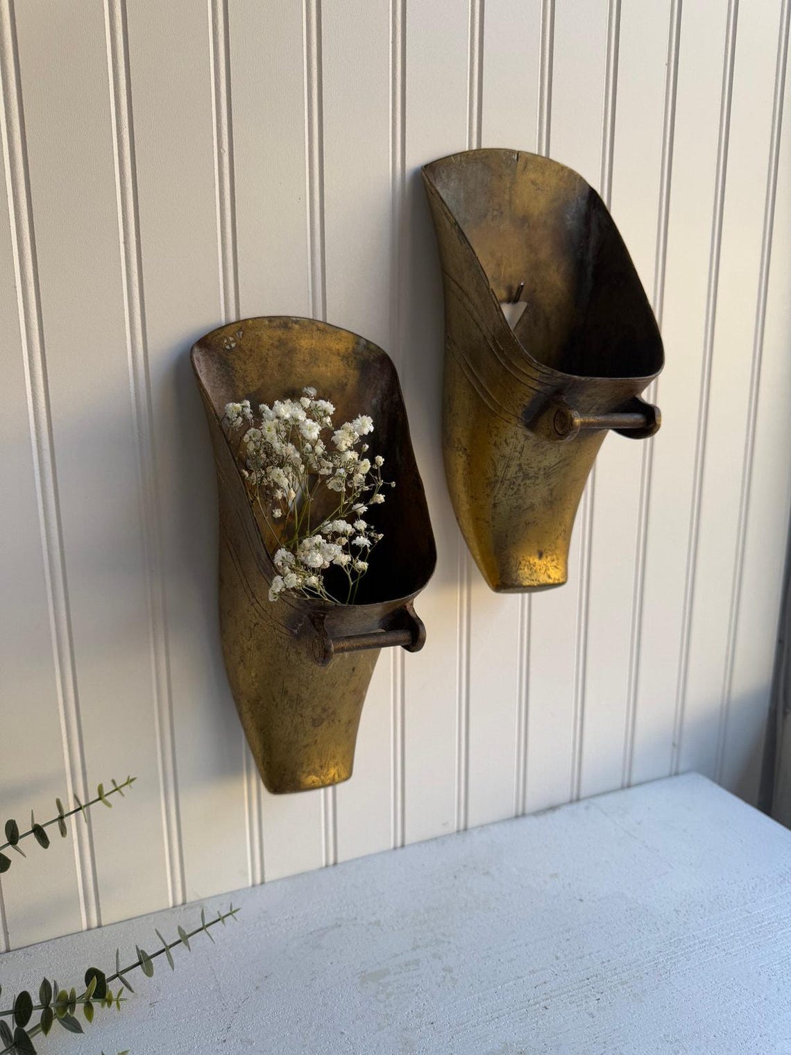 Vintage Antique Pair of Large Brass Stirrups | Equestrian Wall Handing ...