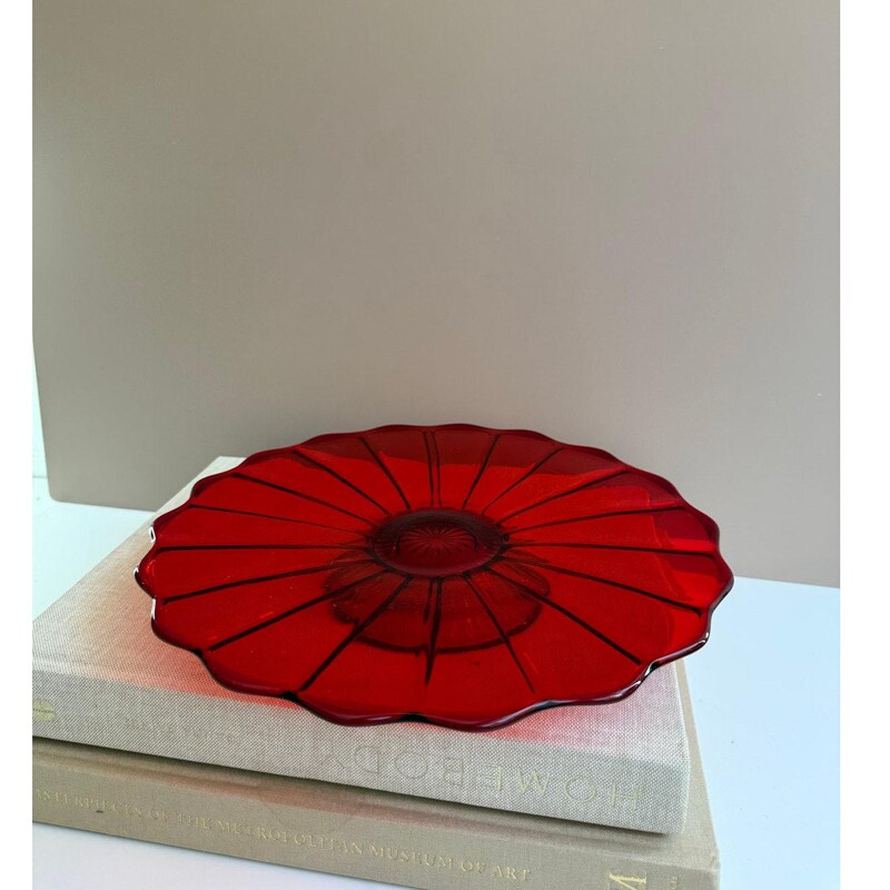 Ruby Glass Platter - Etsy