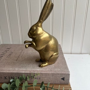 Vintage Rare Brass Bunny Rabbit Figurine 7 Tall Mid-century Modern ...
