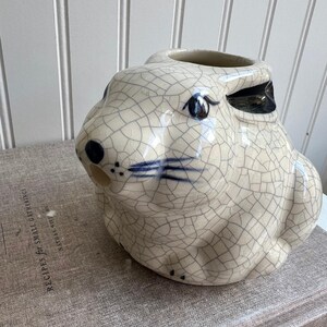 Vintage Dedham Pottery Bunny Rabbit Creamer Pitcher Blue and White ...