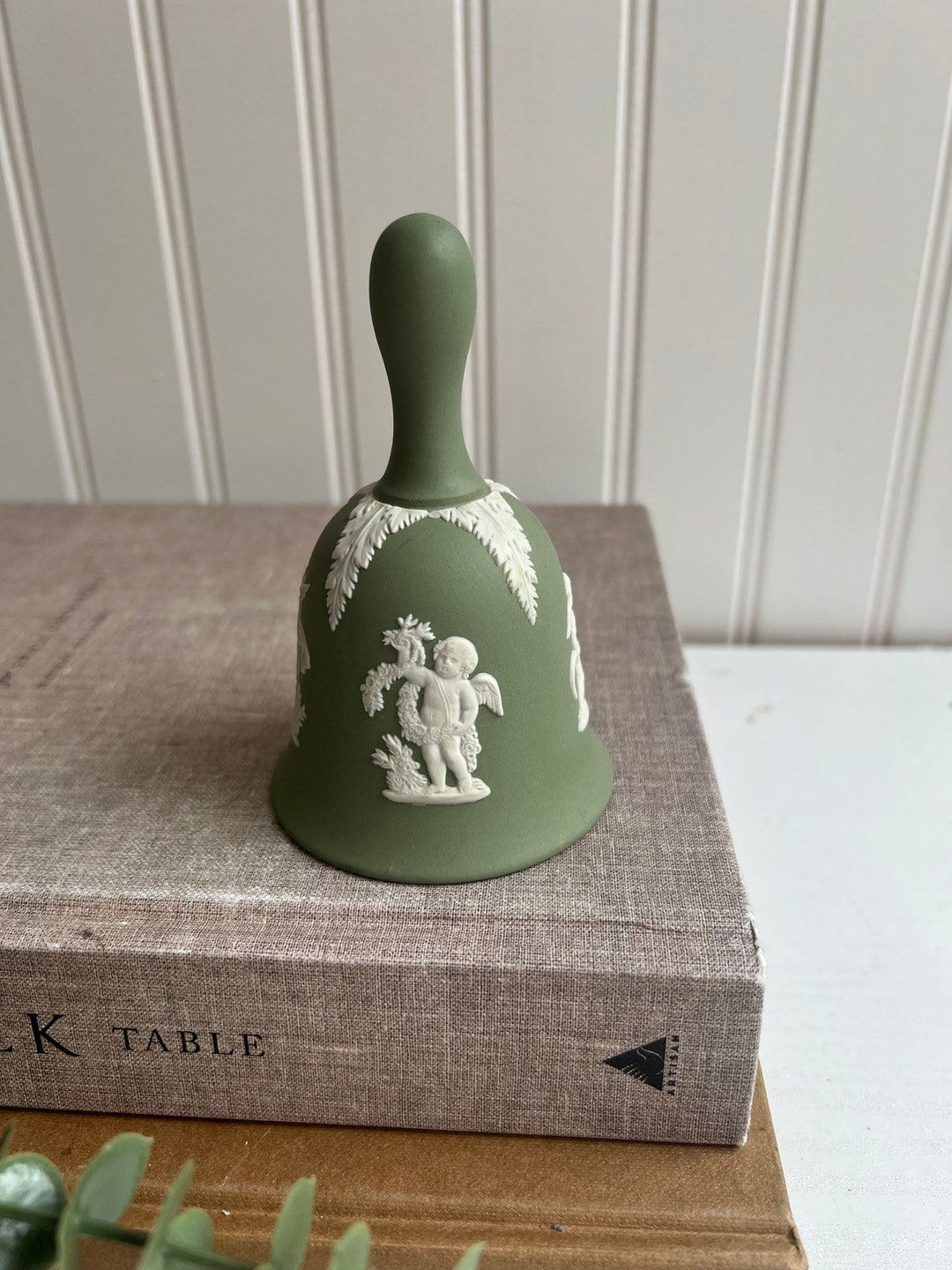Wedgwood Sage Green Primrose Jasperware Cupids Bell Classic Ceramic ...