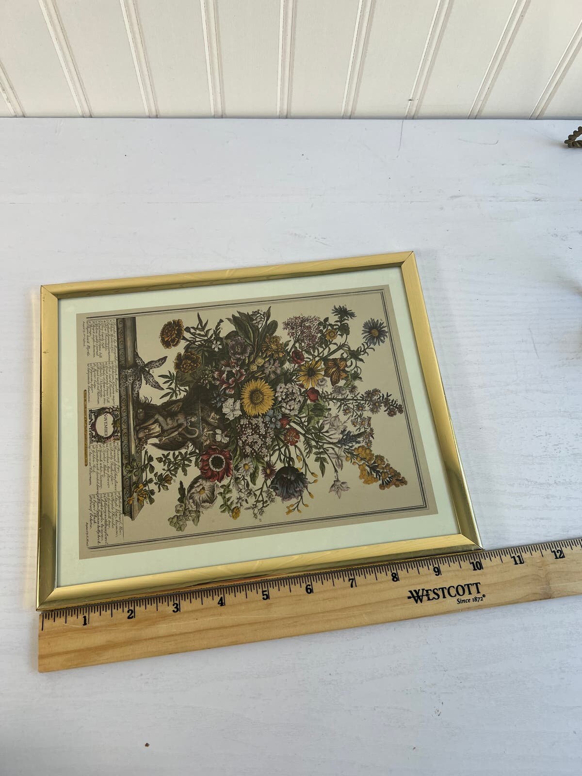 Vintage Robert Furber Flower of the Month NOVEMBER Gold Framed Floral ...