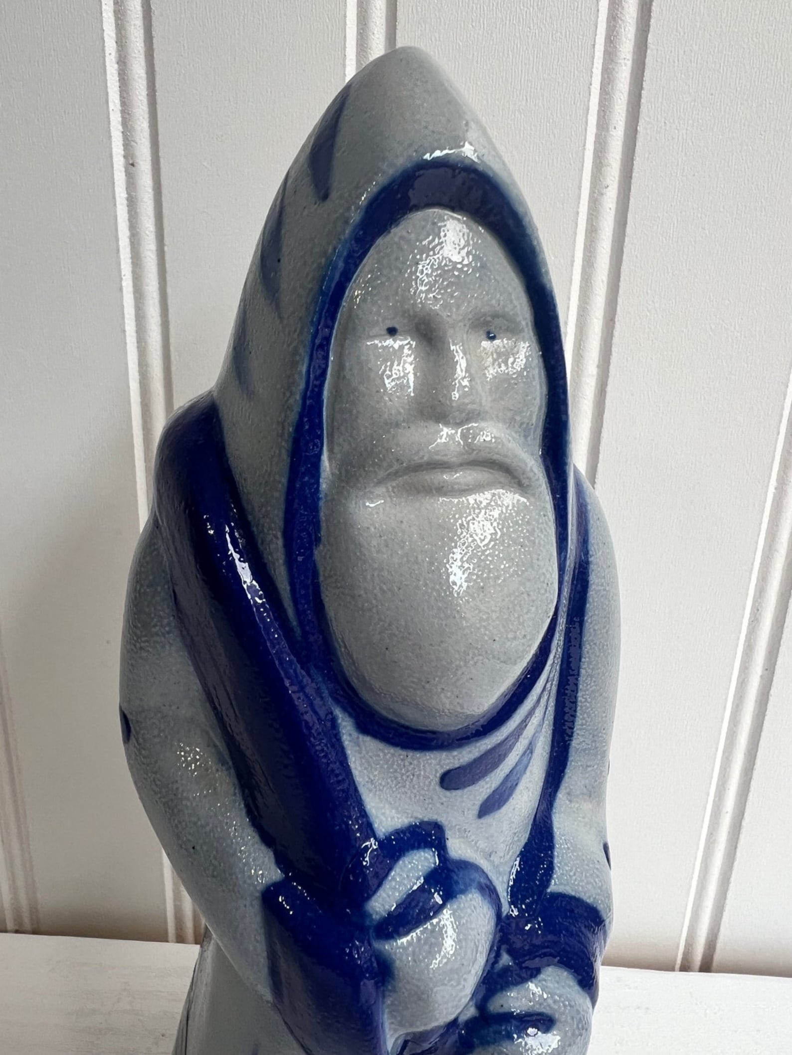 Eldreth Pottery Salt Glazed Santa Figurine Claus 1991 Holding Christmas ...
