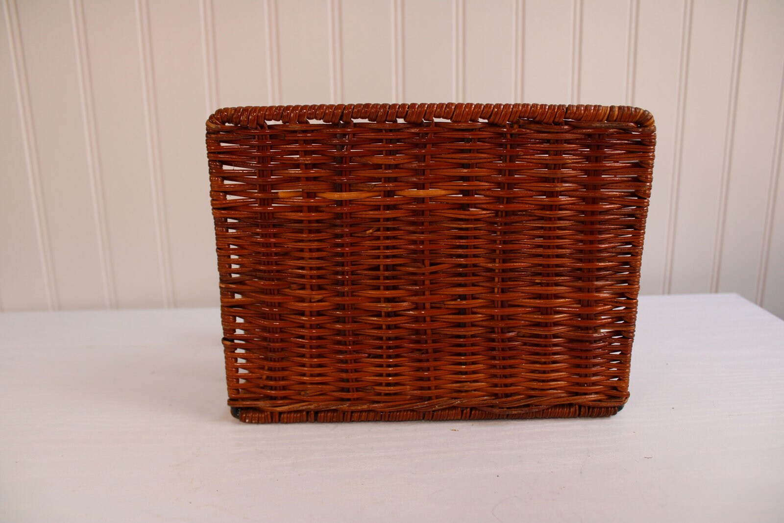 Vintage Mid Century 1960s Wicker Letter Holder Mail Organizer Basket ...