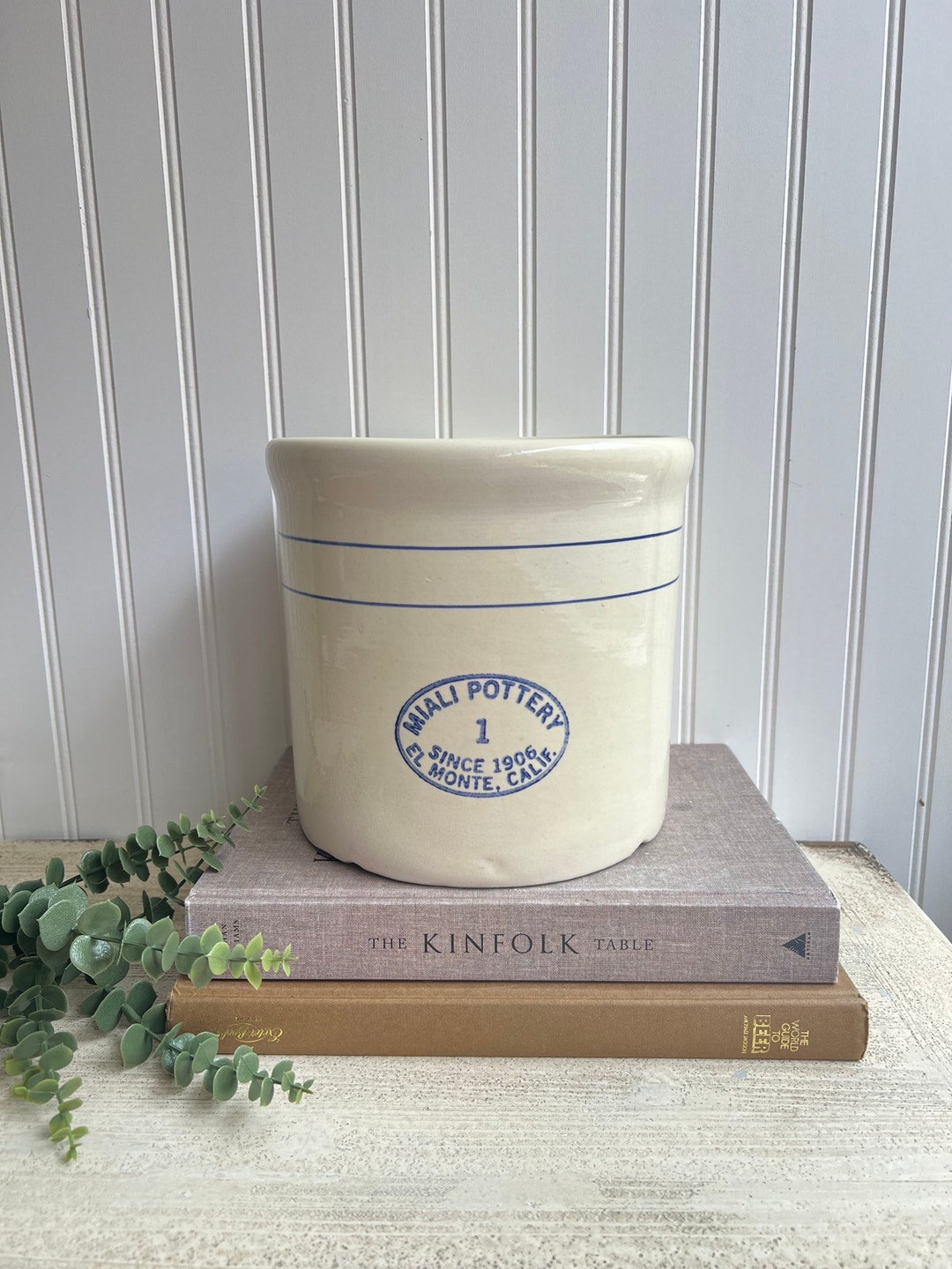 Vintage Miali Pottery 1 Gallon Crock | El Monte, California Stoneware ...