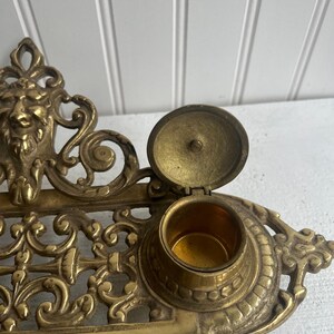 Vintage Ornate Brass Double Inkwell | Victorian-inspired Desk Accessory ...