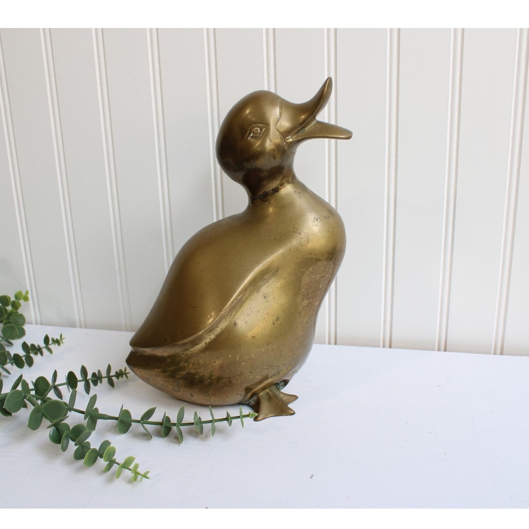 Vintage Solid Brass Chunky Duck Figurine Sculpture | Quacking Duck ...