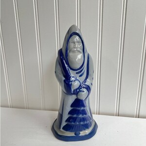 Eldreth Pottery Salt Glazed Santa Figurine Claus 1991 Holding Christmas ...