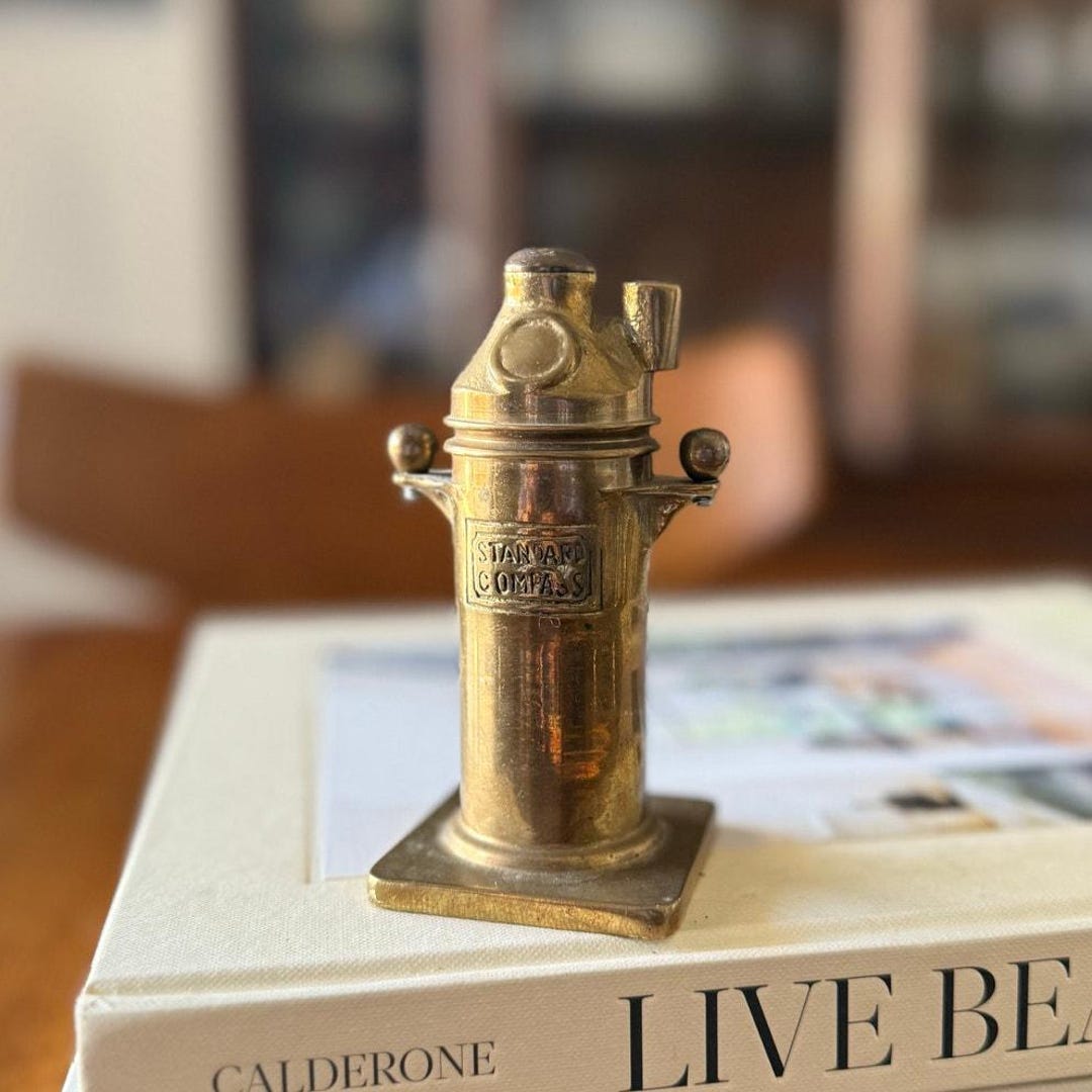 Vintage Standard Compass Miniature Brass Binnacle Ship Compass ...