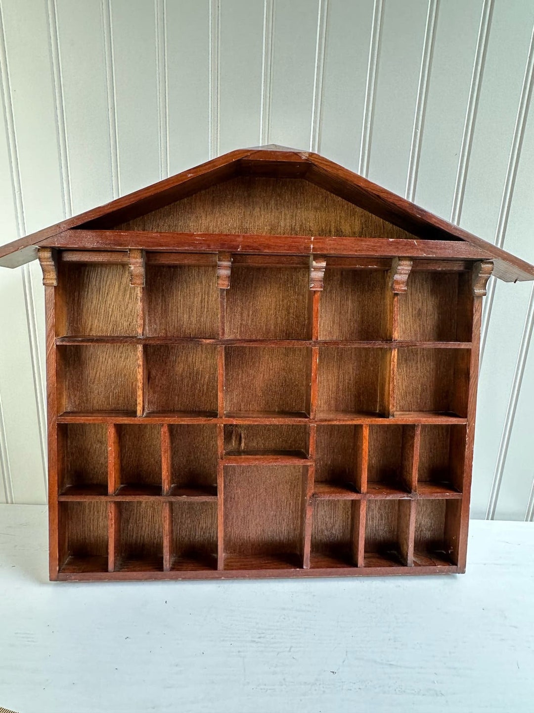 Vintage Wooden House Shaped Shelf for Knick Knacks Trinkets Curiosity ...