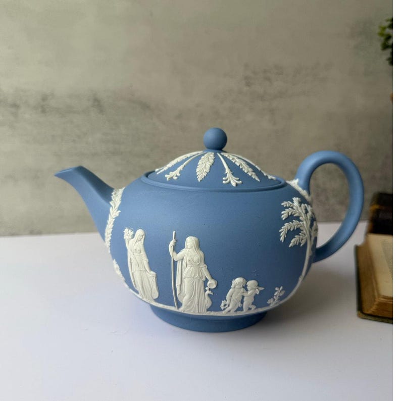 Vintage Wedgwood England Pale Blue Jasperware Teapot | Sacrifice ...