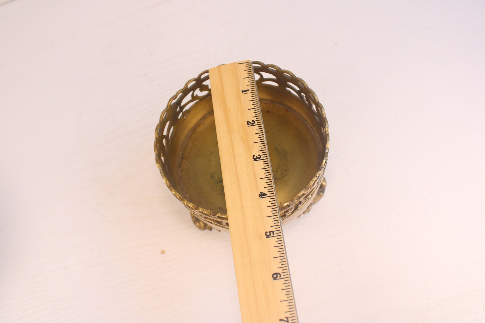 Vintage Ornate Solid Brass Footed Stand With 3 Legs, Candle Holder 3 - Etsy