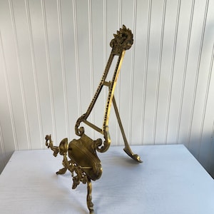 Vintage Brass Easel | 18" Large Display Easel Picture Book Stand Holder ...