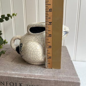 Vintage Dedham Pottery Bunny Rabbit Creamer Pitcher Blue and White ...