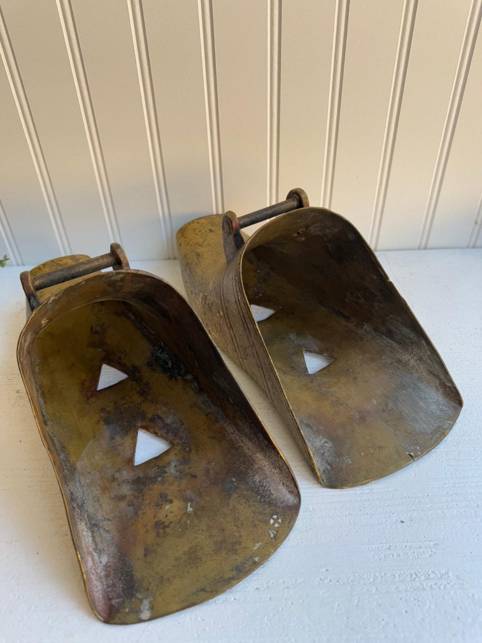 Vintage Antique Pair of Large Brass Stirrups | Equestrian Wall Handing ...