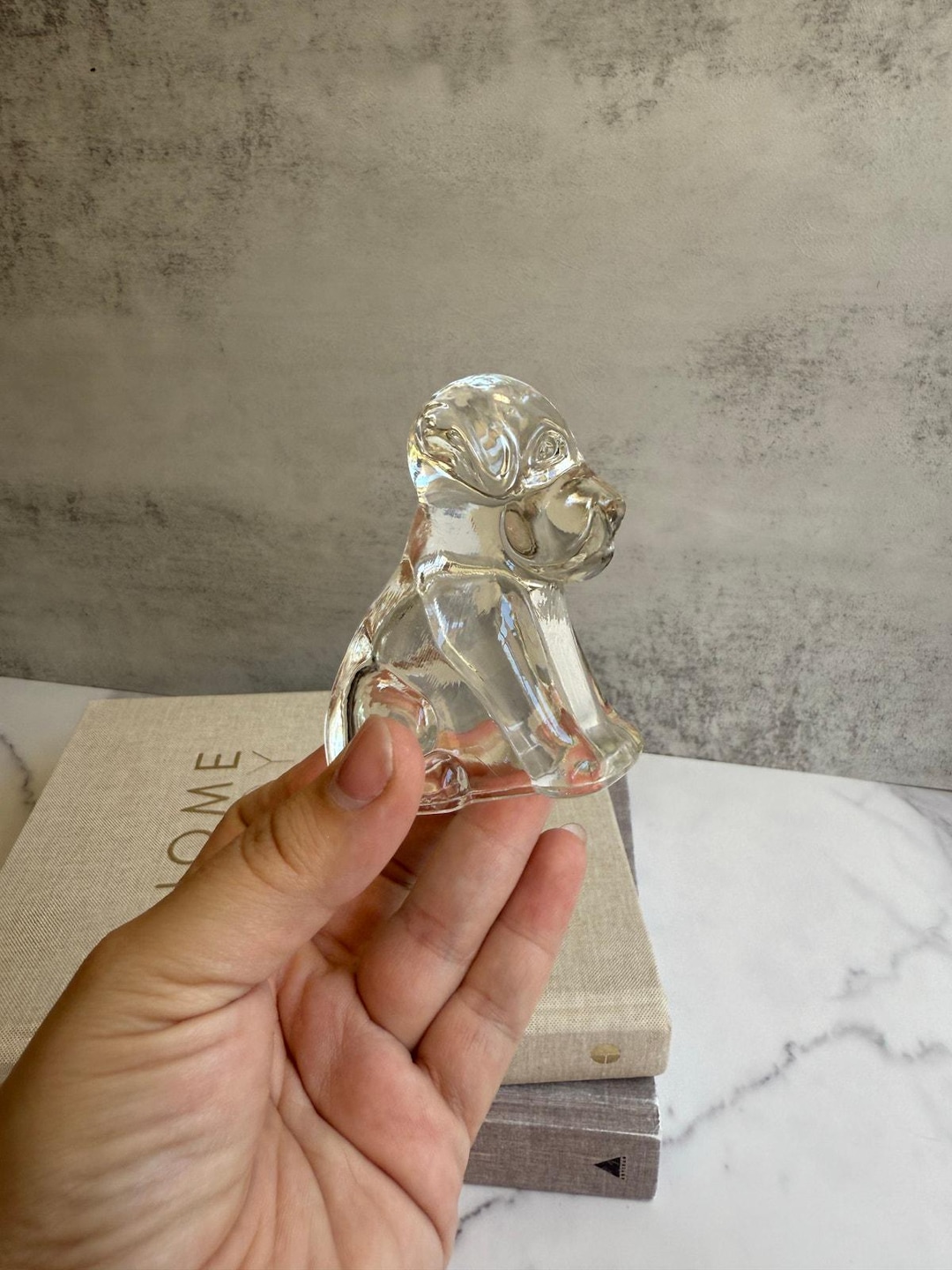 Vintage Federal Glass Mopey Dog Puppy Figurine | Clear Glass Dog | 3 ...
