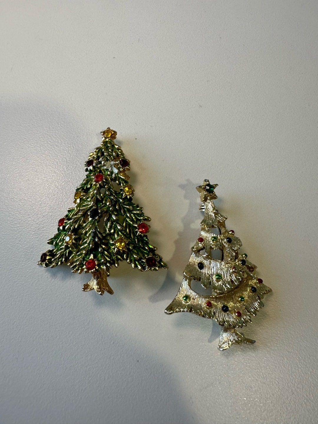 Vintage Hedy Christmas Tree Pin Gerry Christmas Tree Brooches Set - Etsy