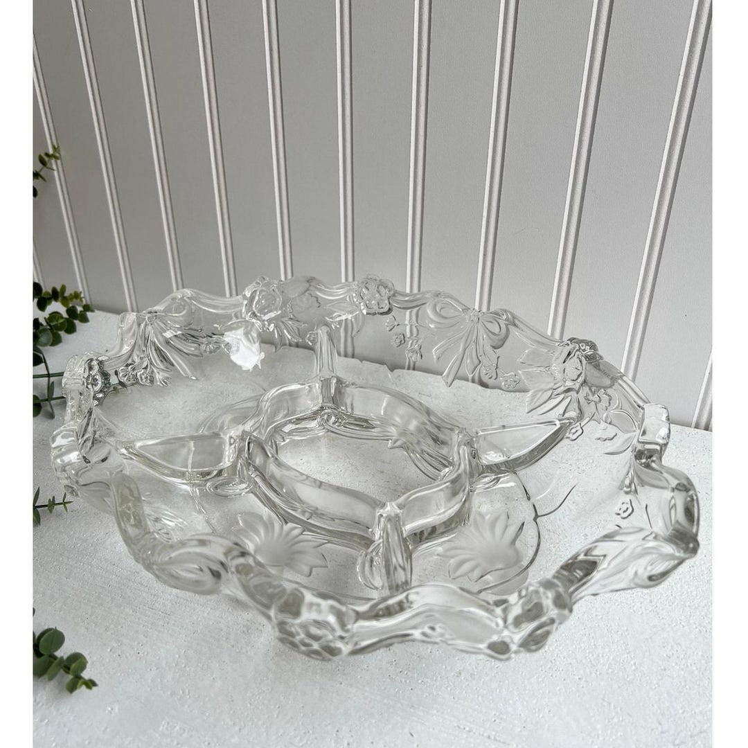 Vintage Walther Glass Angelique Crystal Relish Tray | 5 Compartments ...