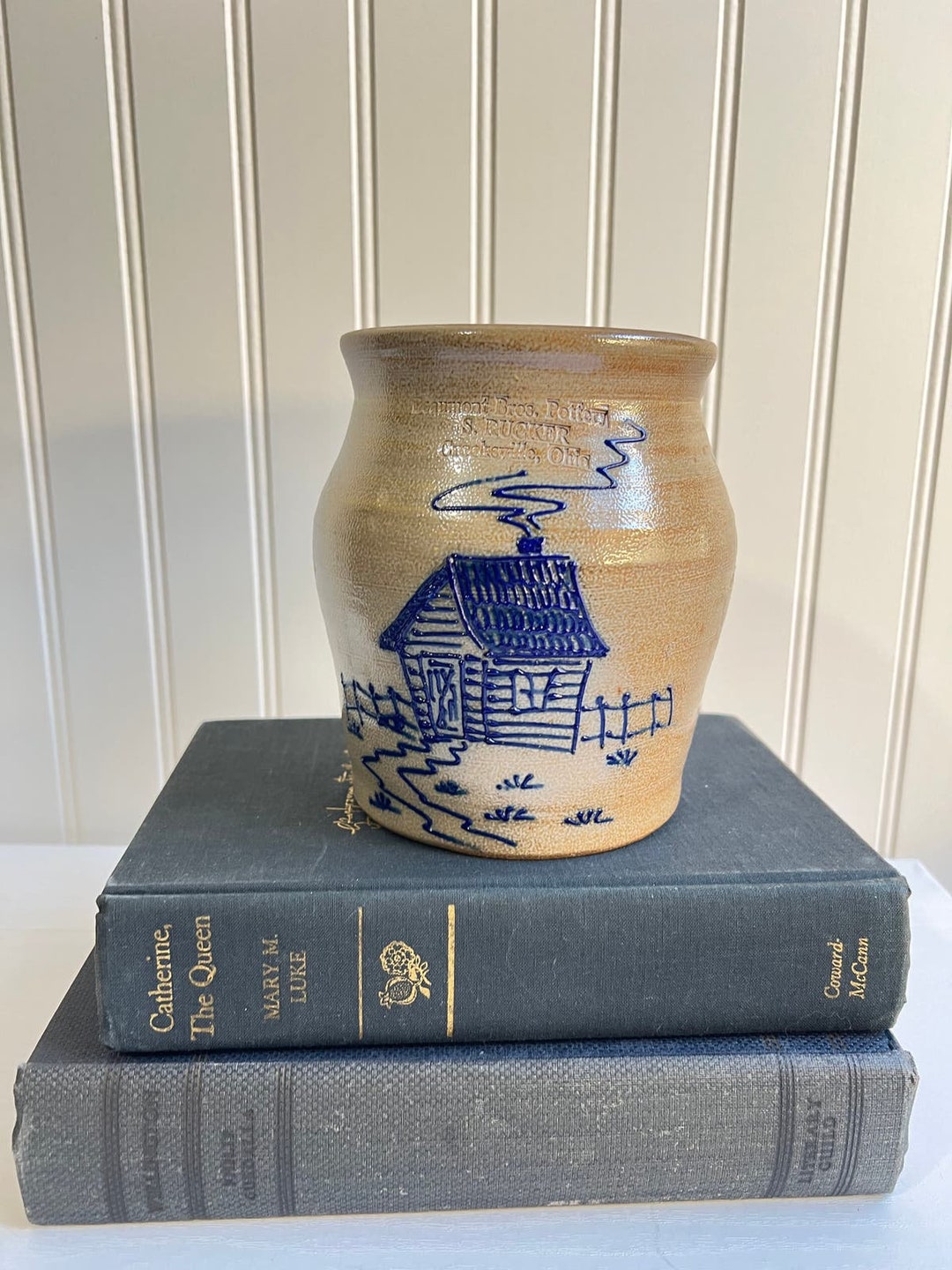 Beaumont Brothers Pottery BBP Crock 5 Salt Glaze Blue Home House Smoke Chimney - Etsy