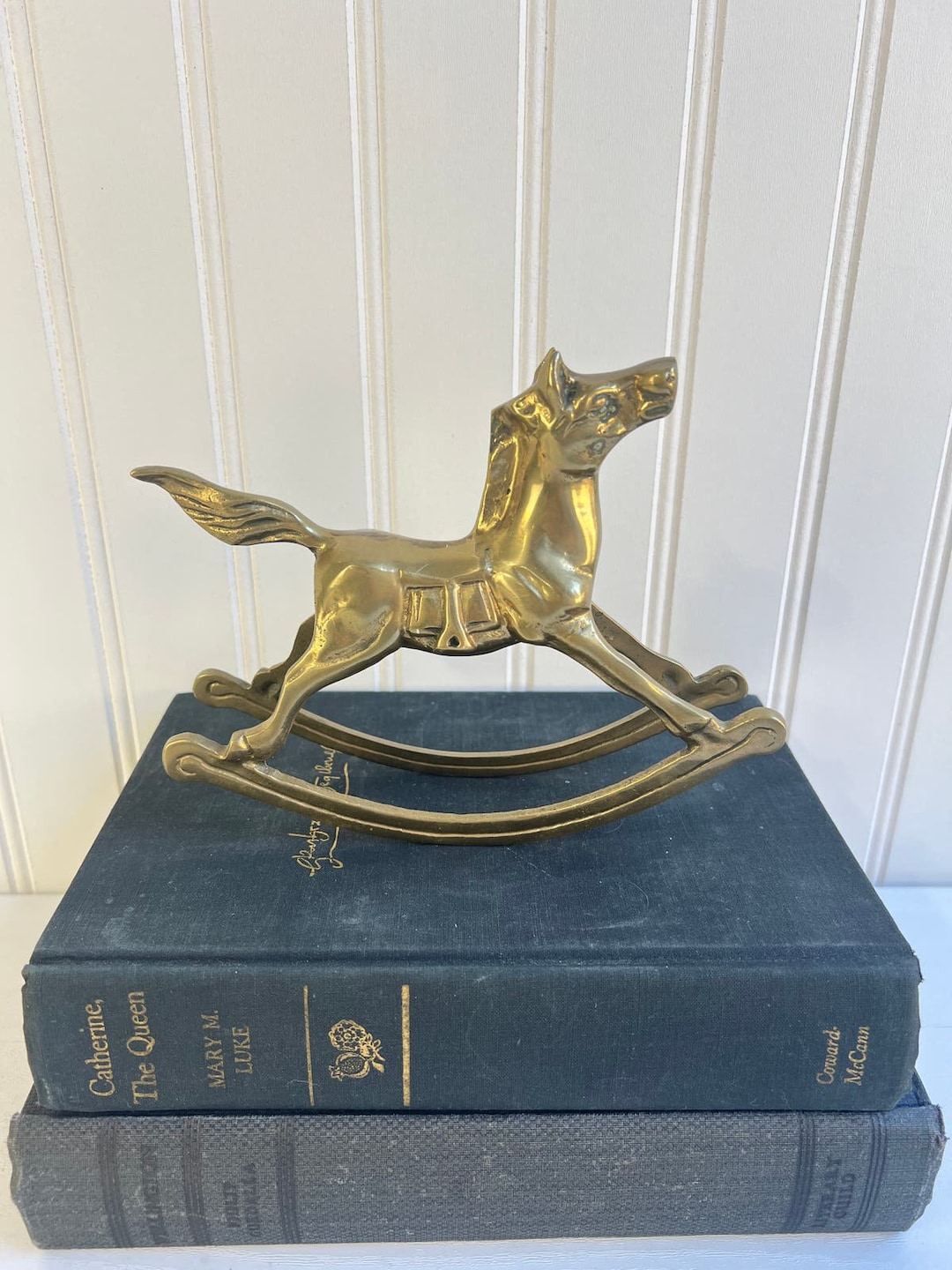 Vintage Solid Brass Rocking Horse Pony Figurine Equestrian Decor - Etsy