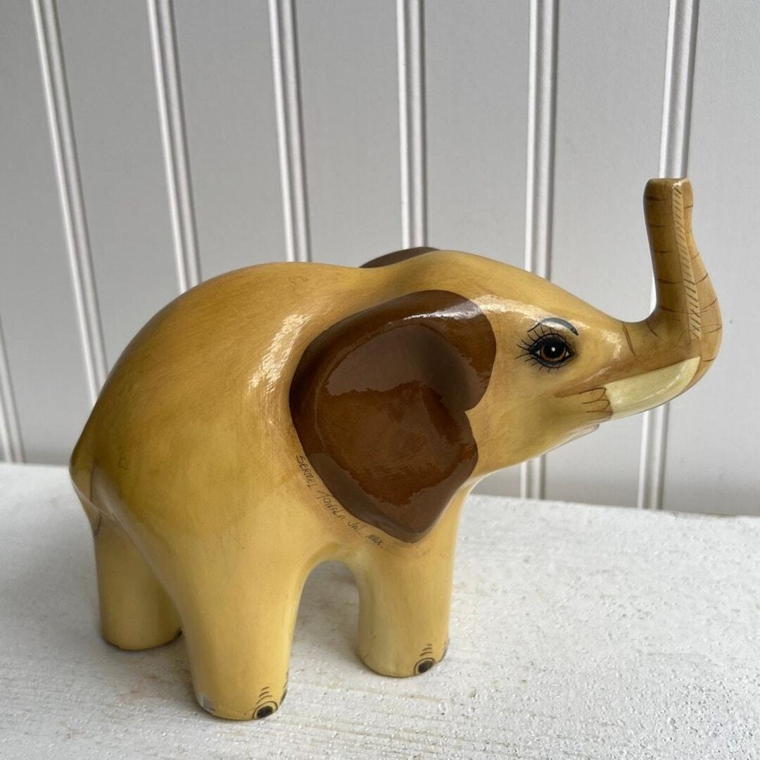 Vintage Mexican Tonala Paper Mache Elephant | Folk Art Figurine ...