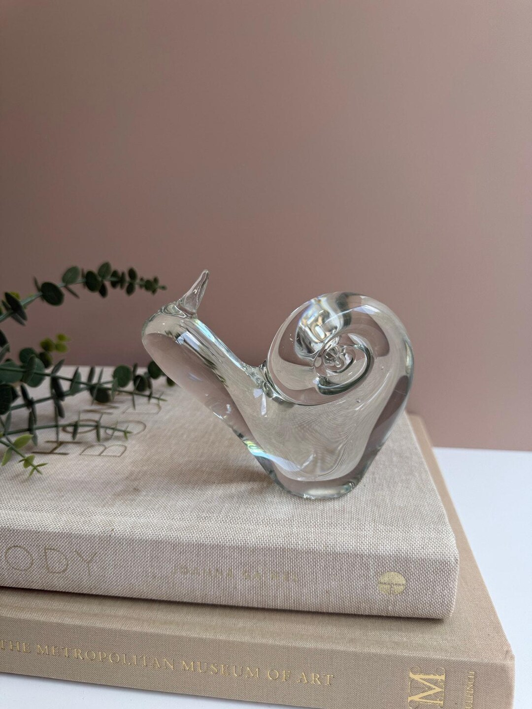 Vintage Snail Paperweight Clear Art Glass | Fun Eclectic Gift and Shelf ...