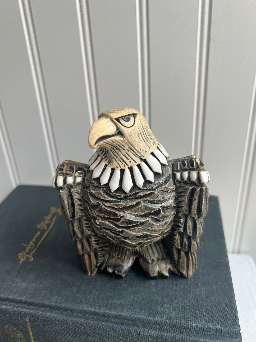Artesania Rinconada Carved Eaglefigurine, Textured Ceramic Collectible ...