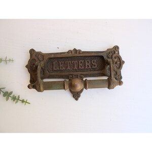 Victorian Letter Slot Antique Cast Iron Mail Slot With Handle Victorian ...