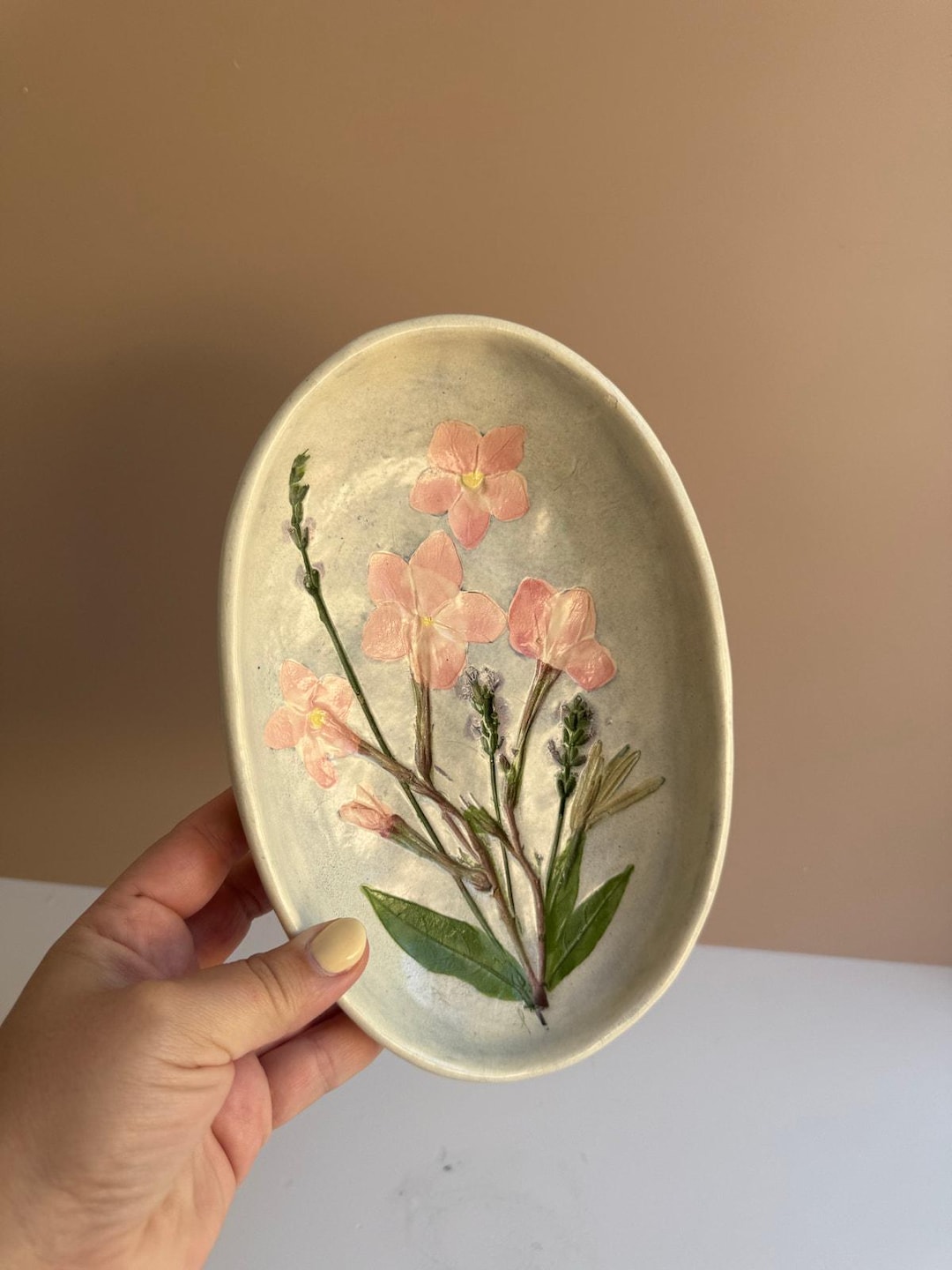 Vintage Salt Marsh Pottery | Floral Decorative Bowl | Pressed Flower ...
