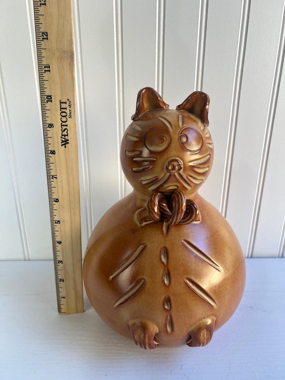 Vintage Italian Pottery Terracotta Cat Bank | Società Umbra Maurizi ...