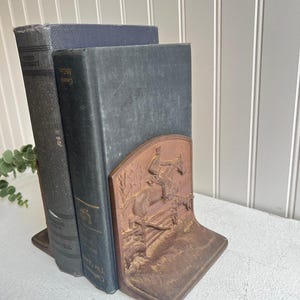 Vintage Antique Hubley Cast Iron Bookends Equestrian Fox Hunting Scene ...