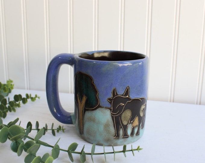 Mara Mug Cows Bulls Stoneware Pottery Tea Coffee Mug | Artist Signed ...