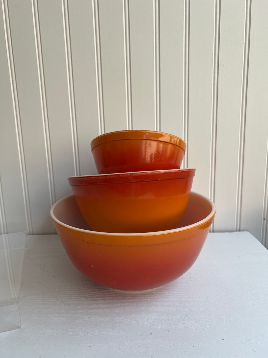 Pyrex Flameglo Set of 3 Nesting Bowls | #401 #402 #403 | Orange Flame ...