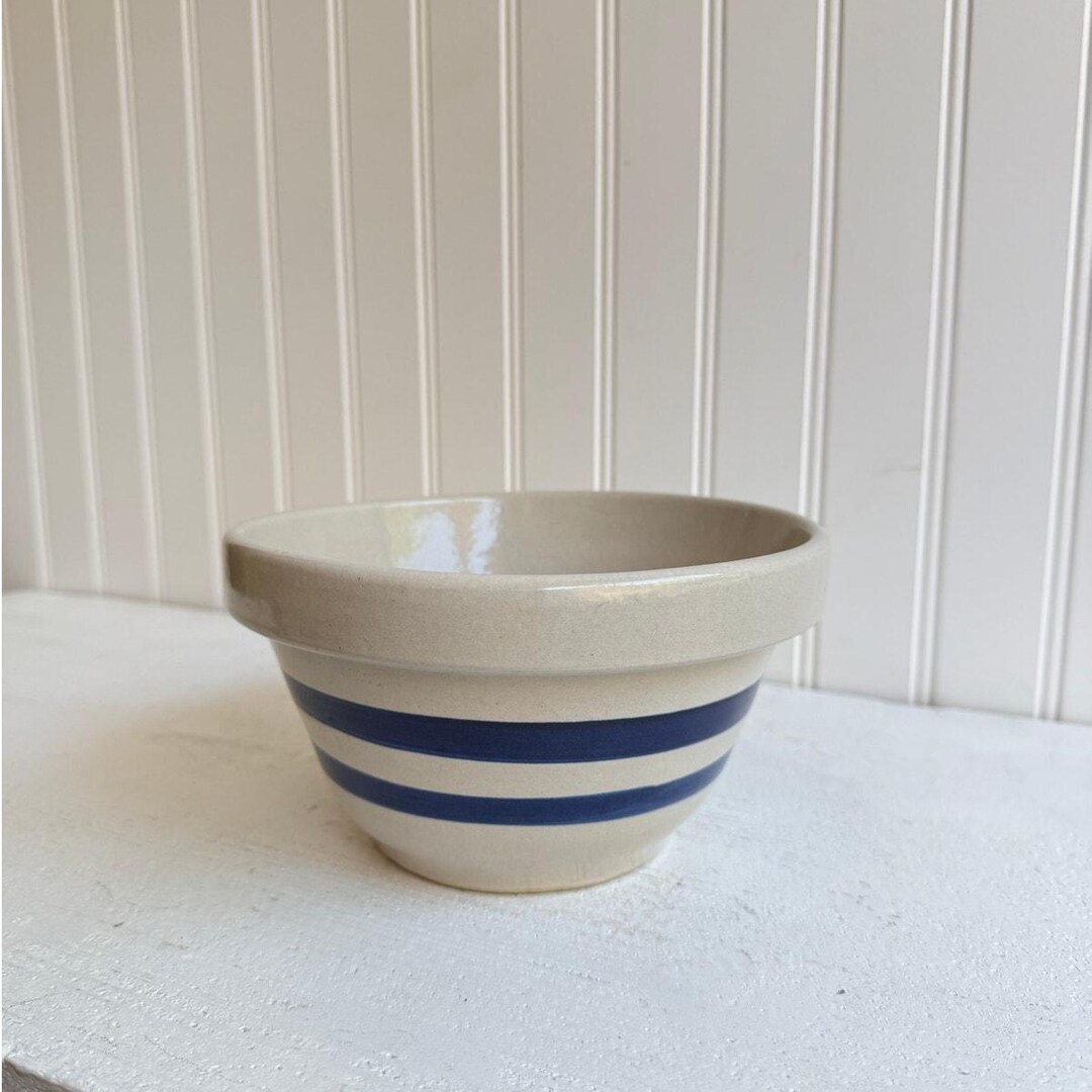 RRP Robinson Ransbottom Pottery Roseville Blue Stripe 7" Stoneware ...