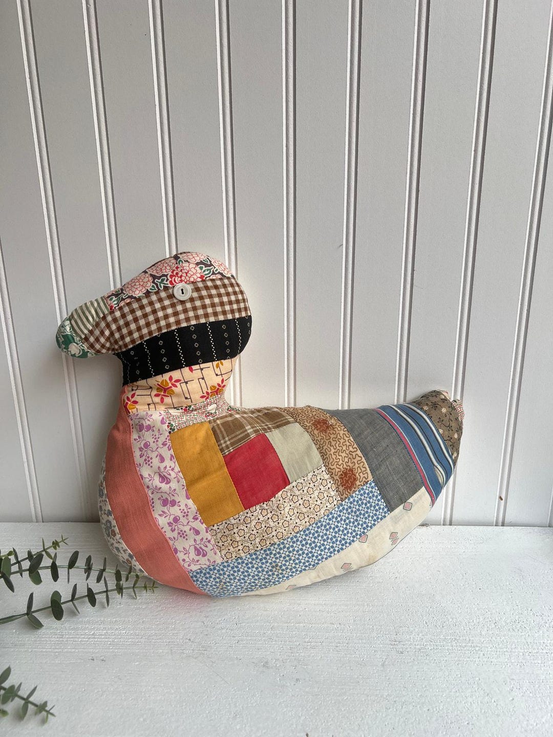 Vintage Handmade Antique Patchwork Quilt Duck Stuffed Animal Plush - Etsy